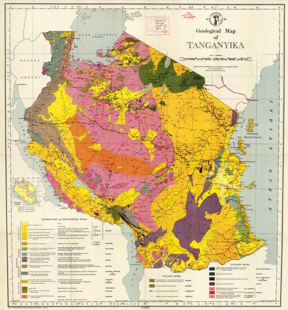Geological Maps on Earth Sciences Institute of Shinyanga (Chuo Cha Madini)